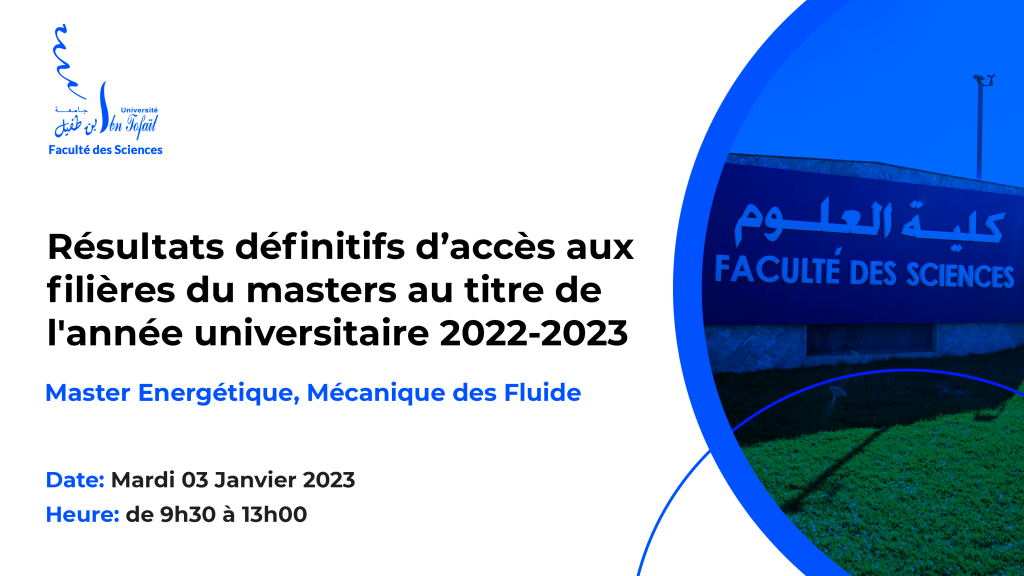 Résultats définitifs du concours d’accès au Master : Energétique ...
