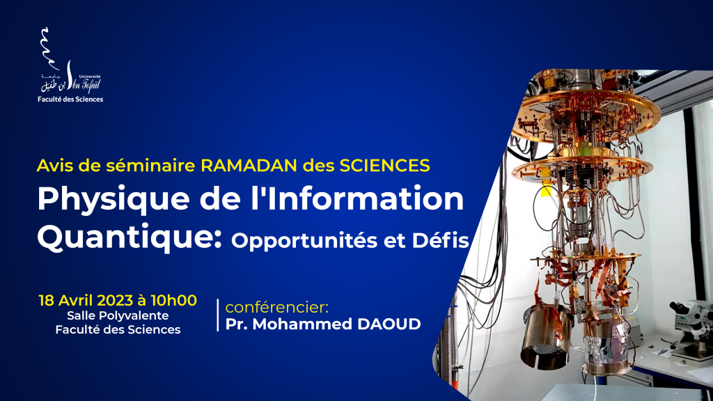 Avis de Séminaire RAMADAN des SCIENCES - Physique de l'Information ...