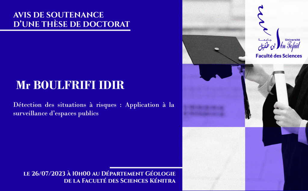Avis de soutenance d’une thèse de doctorat (Mr BOULFRIFI IDIR ...