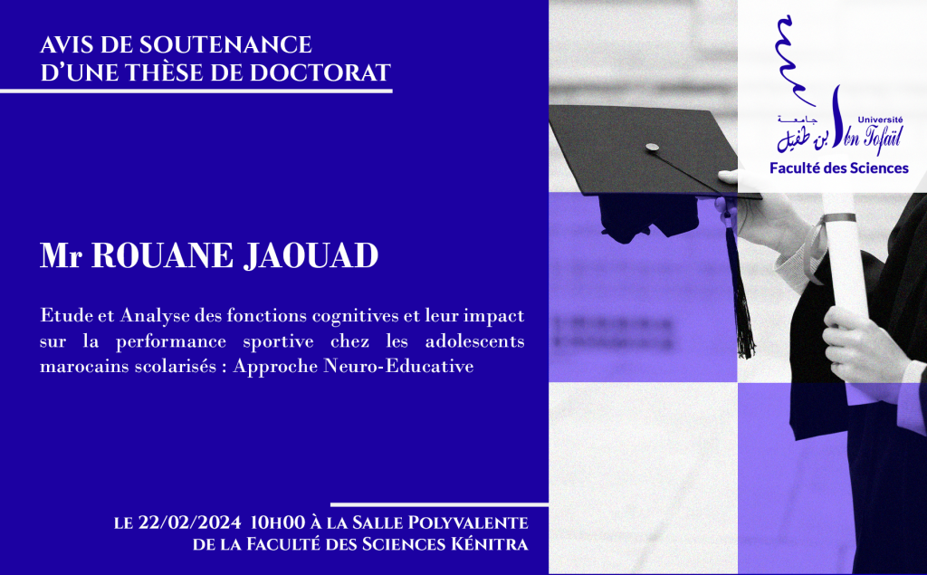 Avis de soutenance d’une thèse de doctorat (Mr ROUANE JAOUAD) | Faculté ...