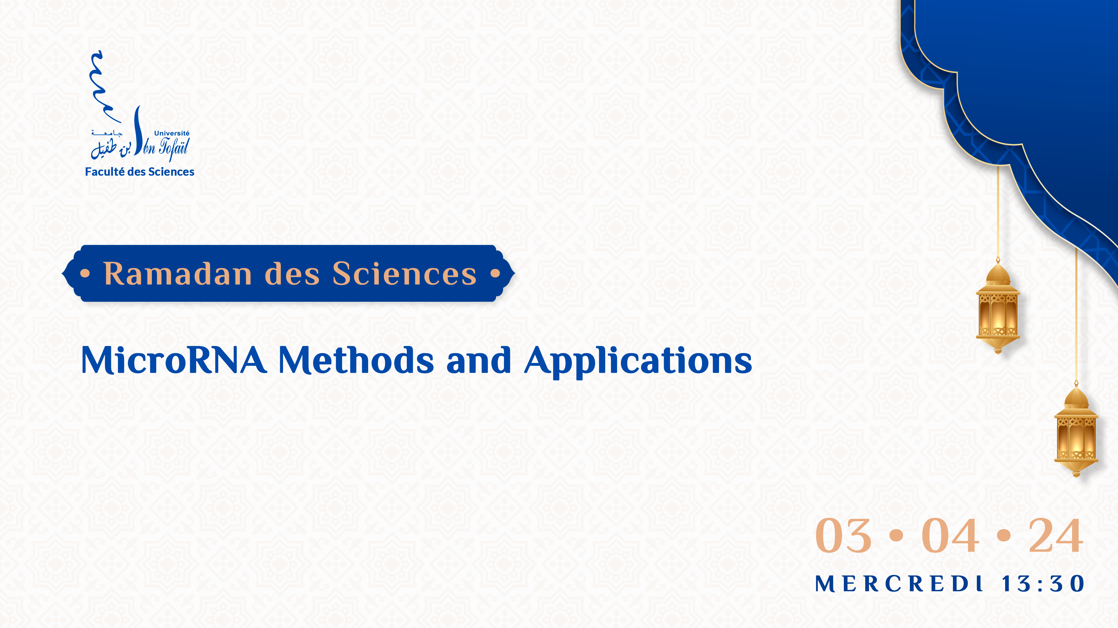 Conférence intitulée - MicroRNA Methods and Applications | Faculté des ...